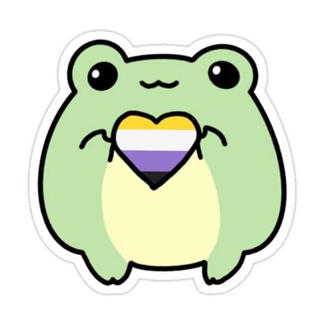 Pride Frogs Non Binary Flag Sticker For Sale By Goetzrae Frog Drawing Lgbt Sticker