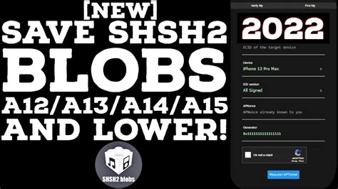 How To Save Shsh Blobs A15a14a13a12 And Lower Windows Method Shsh