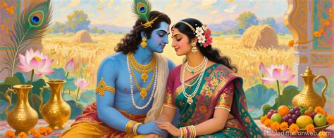 Radha And Krishna Devotional Art