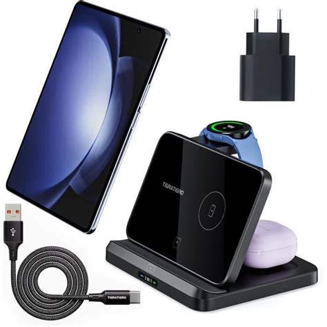 Station De Charge 3 En 1 Pliable Chargeur Sans Fil Chargeur Sans Fil Rapide Compatible Avec