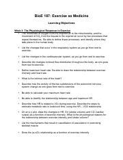 BioE 187 Week 3 Learning Obj Pdf BioE 187 Exercise As Medicine Learning Objectives Week 3
