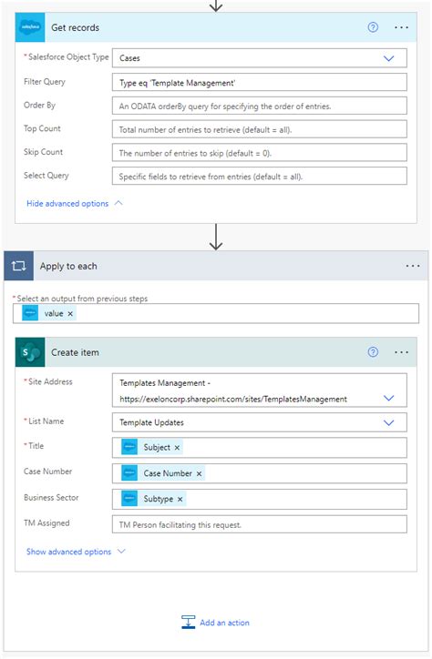 create sharepoint item from salesforce cases using power platform