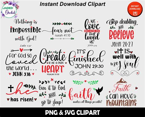 Bible Scripture Clipart Bible Verses Clipart Bible Psalms Etsy