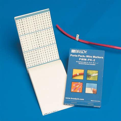 Brady PWM PK Porta Pack Wire Markers A Z Matte Repositionable Vinyl Cloth Black On