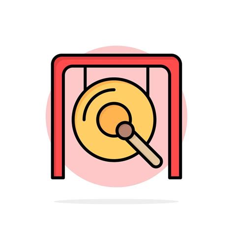 Gong Music China Chinese Abstract Circle Background Flat Color Icon