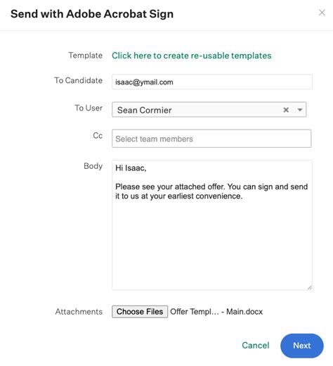 Send Offers For E Signature With Adobe Acrobat Sign Greenhouse Support