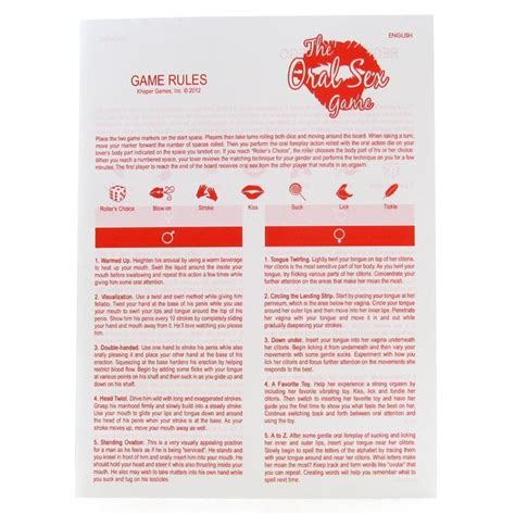The Oral Sex Couples Erotic Tantalizing Foreplay Board Game Romantic