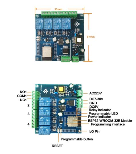 Channel ESP WIFI BLE Relay Module AC V DC V Power Supply