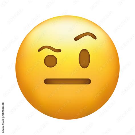 Raised Eyebrow Emoji Skeptical Emoticon Stock Illustration Adobe Stock