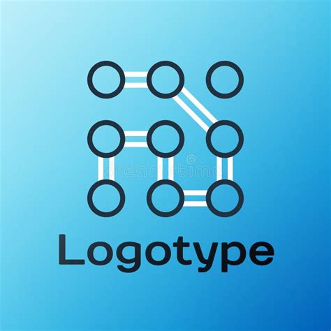 Line Graphic Password Protection And Safety Access Icon Isolated On Blue Background Security