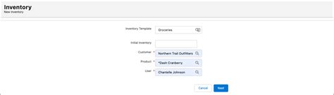 Inventory Transactions Creation Salesforce Trailhead
