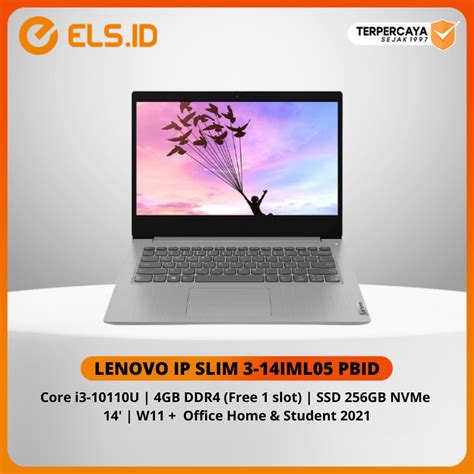 Jual Laptop Lenovo Idepad Slim 3 14IML05 PBID Intel Core I3 10110U 4GB 256GB W11 OHS Shopee
