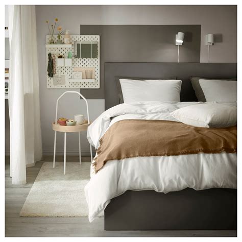 Malm Bed Frame High Dark Grey Standard Double Ikea Uk
