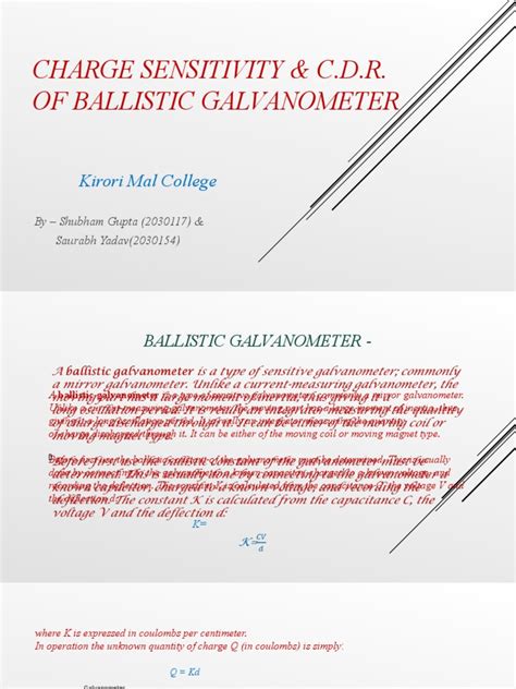 Ballistic Galvanometer S1 Pdf Capacitance Capacitor