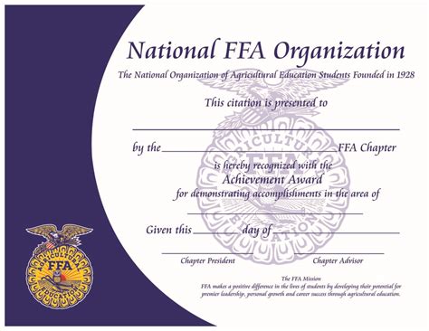Ffa Certificate Template