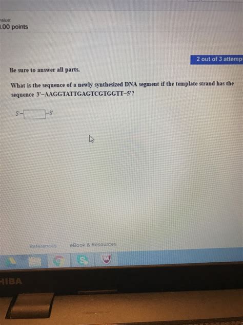 solved what is the sequence of a newly synthesized dna