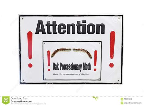 Warning Sign In Front Of The Oak Processionary Moth Stock Image Image