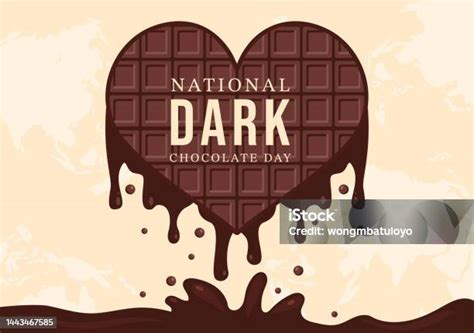 2월 1일 세계 다크 초콜릿의 날 Choco가 평면 스타일 만화 손으로 그린 템플릿 일러스트레이션으로 가져오는 건강과 행복을 위해 7월에 대한 스톡 벡터 아트 및 기타