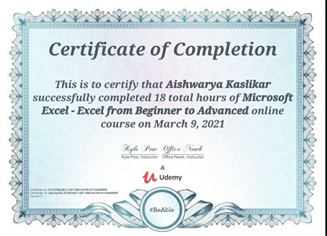 Aishwarya K On Linkedin Udemy Microsoftexcel Learning