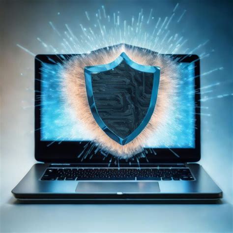 Premium Photo Cyber Security Concept With Laptop Computer And Shield