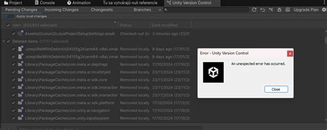 Unity Version Control An Unexpected Error Has Occured After Updating To Unity 6000035f1