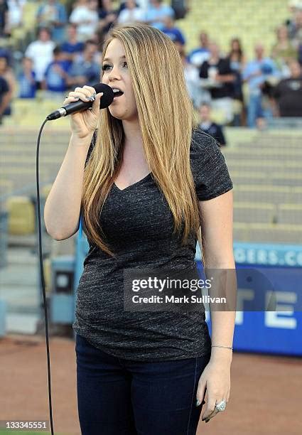 19 Lily Elise From The Voice Sings The National Anthem At Dodger