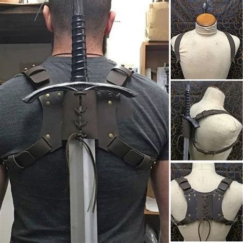 중세 빈티지 가죽 칼 칼집 홀더 나이트 워리어 코스프레 의상 액세서리 남성용 팔뚝 무기 홀스터 개구리 Aliexpress