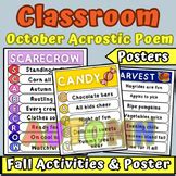 October Acrostic Poem Packet Fall Poetry Writing Activities