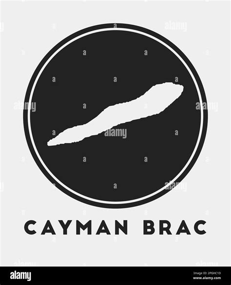 Cayman Brac Icon Round Logo With Island Map And Title Stylish Cayman Brac Badge With Map