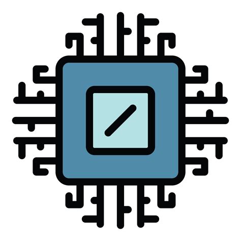Computer Processor Icon Color Outline Vector Vector Art At Vecteezy
