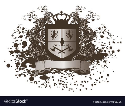 Shield With Scroll Royalty Free Vector Image Vectorstock