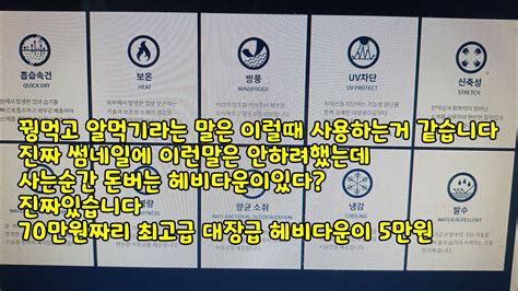꿩먹고 알먹기라는말은 이럴때 사용하는거 같습니다 진짜 썸네일에 이런말은 안하려했는데 사는순간 돈버는 헤비다운이있다 있습니다 70만원짜리 최고급 대장급 헤비다운이 5만원
