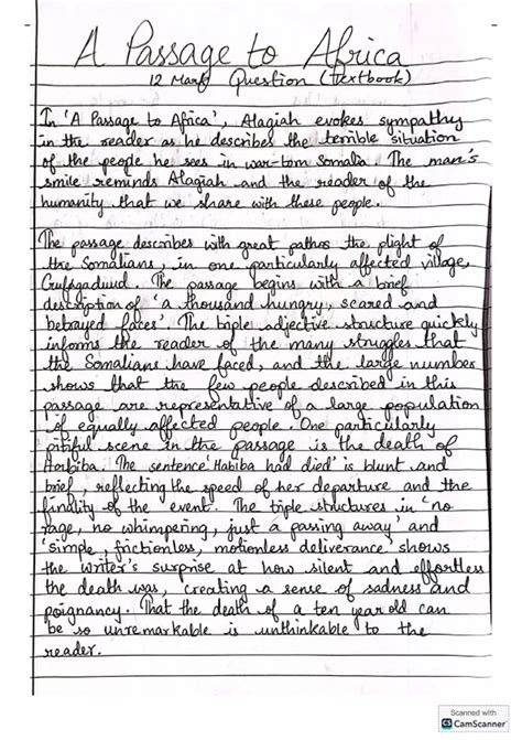 A Passage To Africa By George Alagiah 12 Mark Questions Answer Igcse Edexcel English