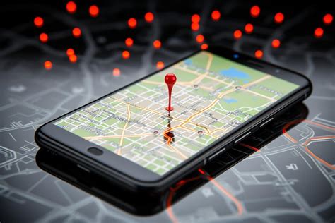 Premium Ai Image Route Mapped Smartphone Screen Features Red Pointers
