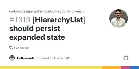 [hierarchylist] should persist expanded state · issue 1319 · carbon