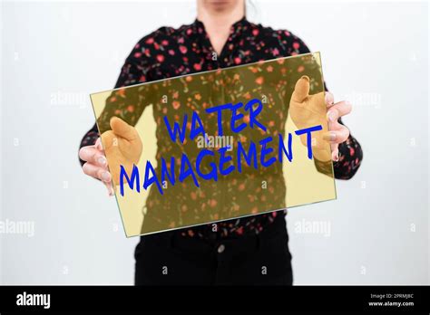 Text Caption Presenting Water Management Word Written On Tools That
