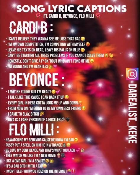 Baddie Lyrics Captions For Instagram