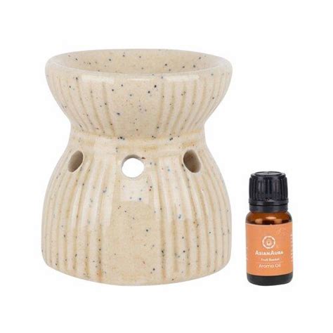 Asian Aura Ceramic Aromatic Oil Diffuser With 2 Oil Bottles Aa Cb 0035b