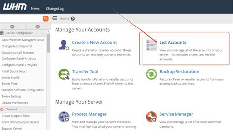 whm check disk space usage of all cpanel accounts