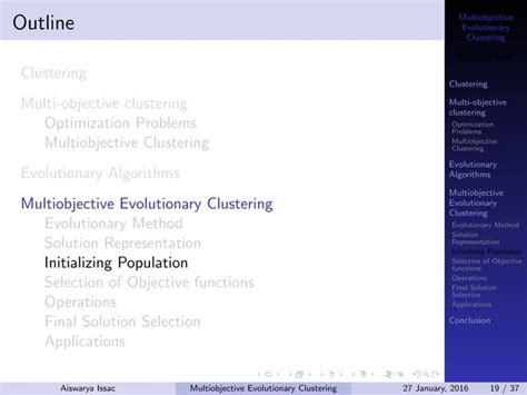 Multi Objective Evolutionary Clustering A Survey Ppt