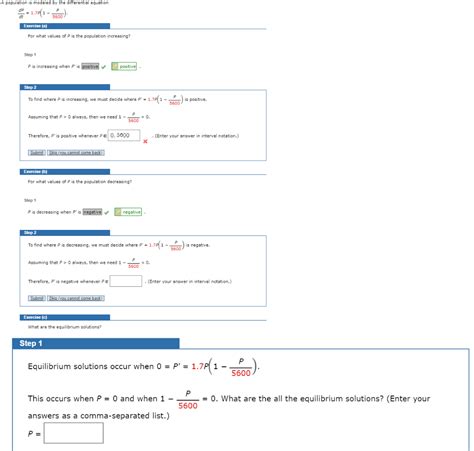 Solved A Population Is Modeled By The Differential Equation