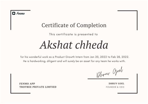 Akshat Chheda On Linkedin Internship Growth Fenmoapp