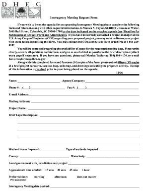 Fillable Online Dhec Sc Dhec Deadline For Submission Of Request Form And Attachments Fax Email