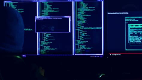 Experienced Hacker Creates Program Hacking Bank Stock Footage Video