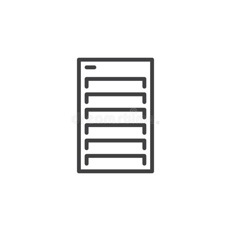 Server Line Icon Outline Vector Sign Linear Style Pictogram Isolated