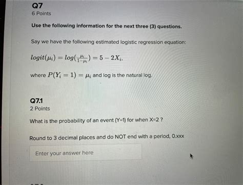 Solved Q7 6 Points Use The Following Information For The