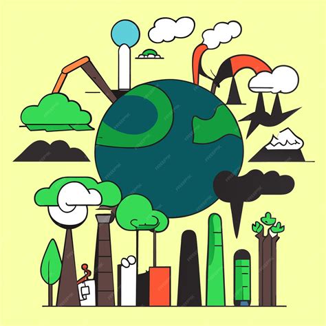 Conciencia De Dibujo Concepto De Cambio Climático Dibujado A Mano