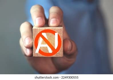 Man Showing No Ai Symbol Stop Stock Photo Shutterstock