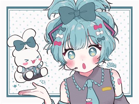 Hatsune Miku And Cinnamoroll Vocaloid Drawn By Nicogoly Danbooru