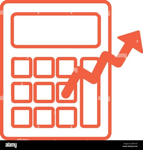 Calculator With Arrow Up Infographic Line Style Stock Vector Image Art Alamy